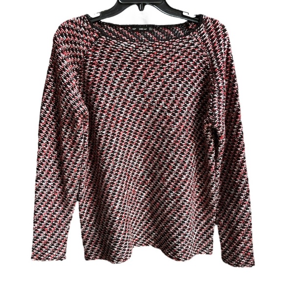 Zara | Sweaters | Zara Knit Oversized Sweater Red Black White Size ...
